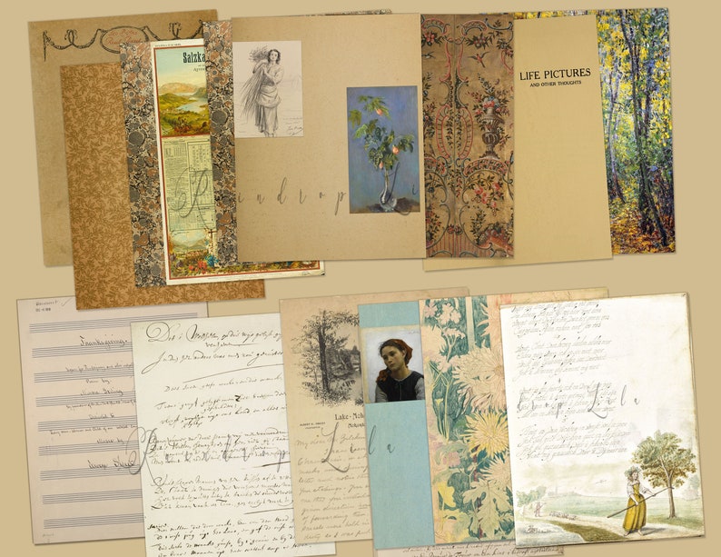 Tall Vintage Journal Layouts Instant Download Printable - Etsy