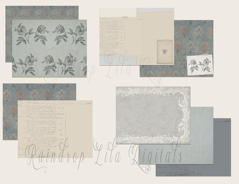 Camille Background Paper Printable - Digital Papers for Junk Journaling ...