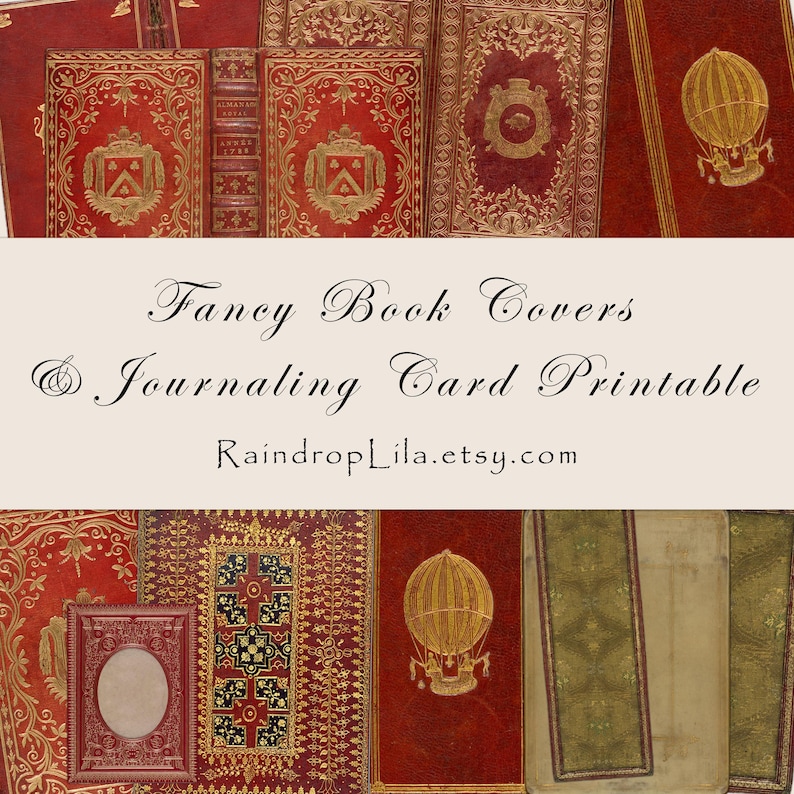 Fancy Book Covers & Journaling Card Printables, Printable, Junk Journal ...