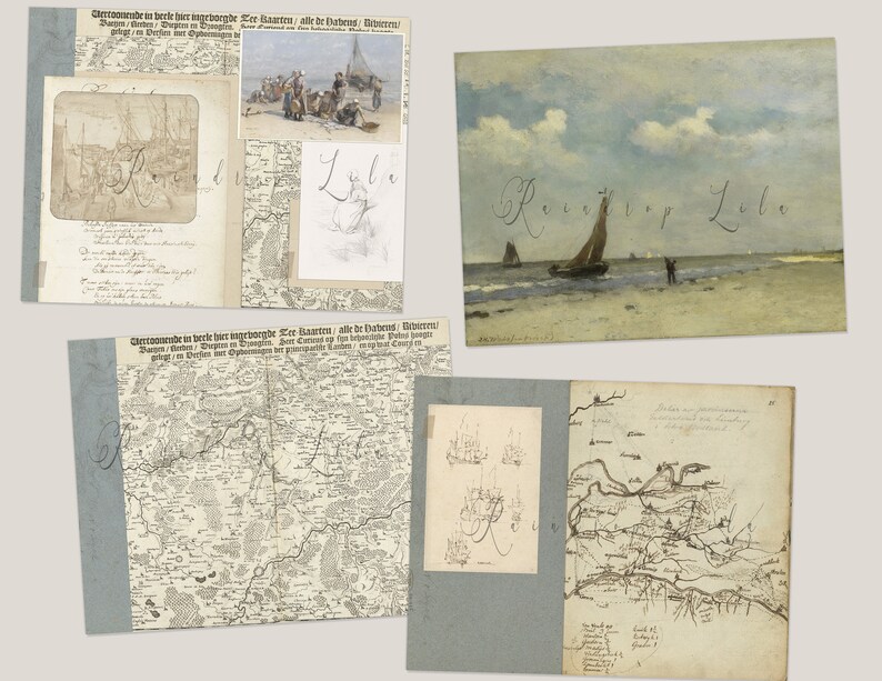 Seaside Nautical II, 23 Pc Printable Layouts, INSTANT DOWNLOAD Junk ...