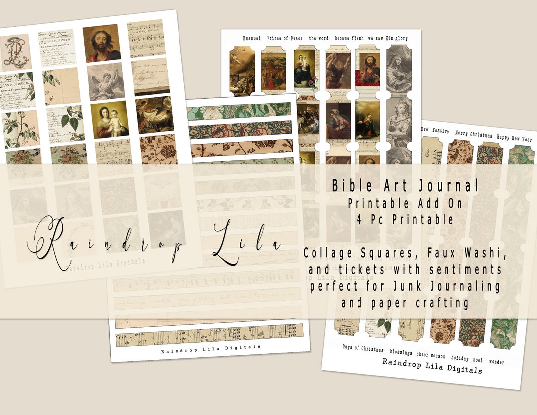 Printable Art Add On- 4 Pc-printable- Tickets, Faux Washi, Collage ...
