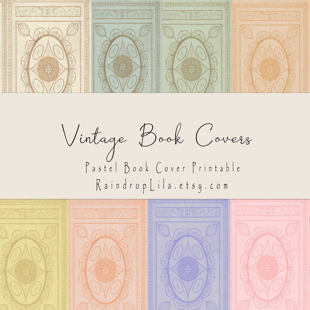 Vintage Pastel Book Covers, Printable, Junk Journal Kit, INSTANT ...