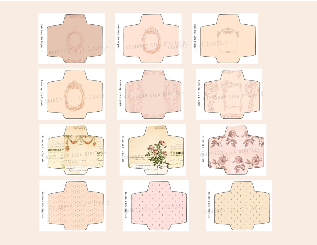 PEACHY PINK 12 Coin Envelopes - Digital Printable - Etsy