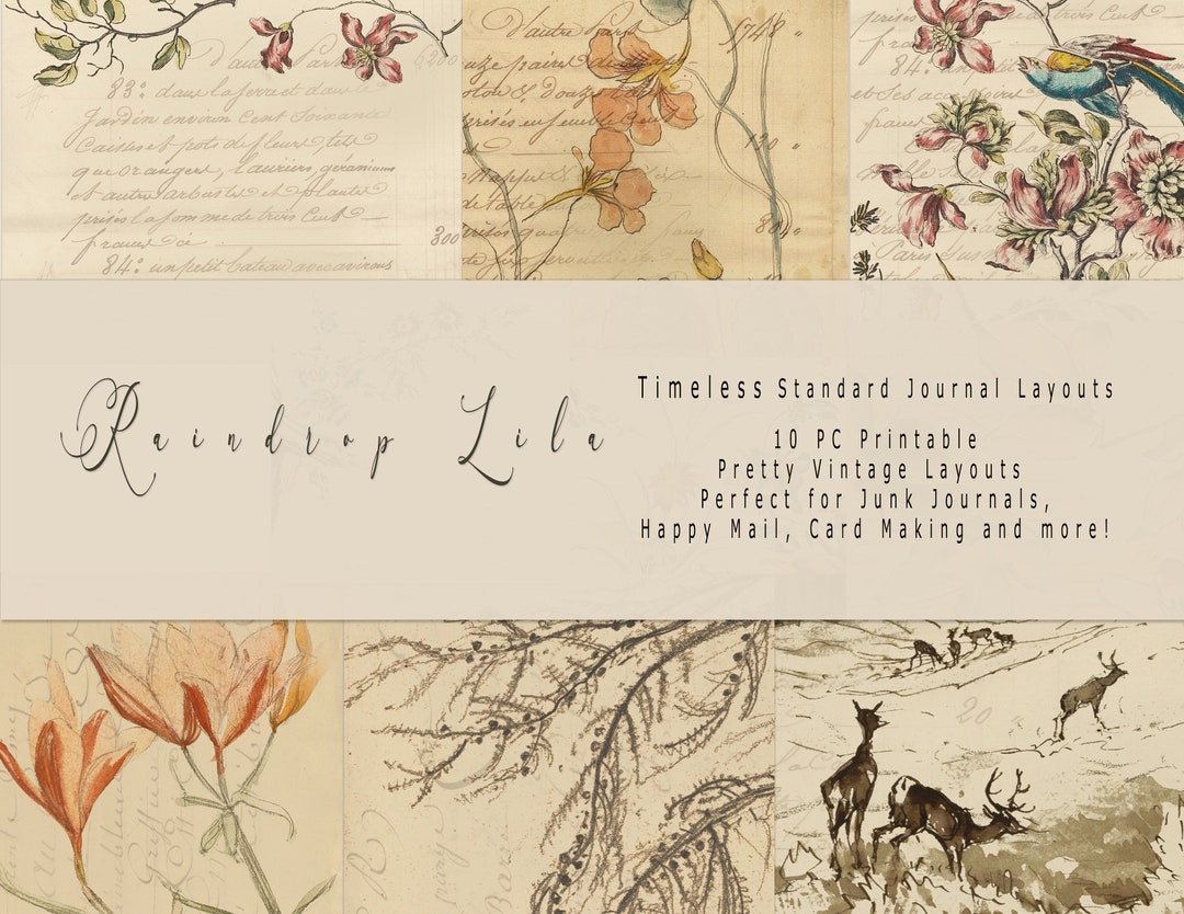 Timeless Printable - Romantic Florals and Script Background Paper ...