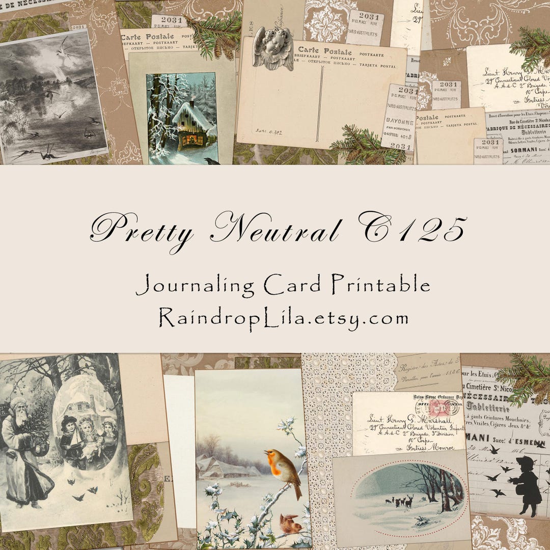 Pretty Neutral C125 Journaling Cards, Scrapbook, Raindrop Lila Junk ...