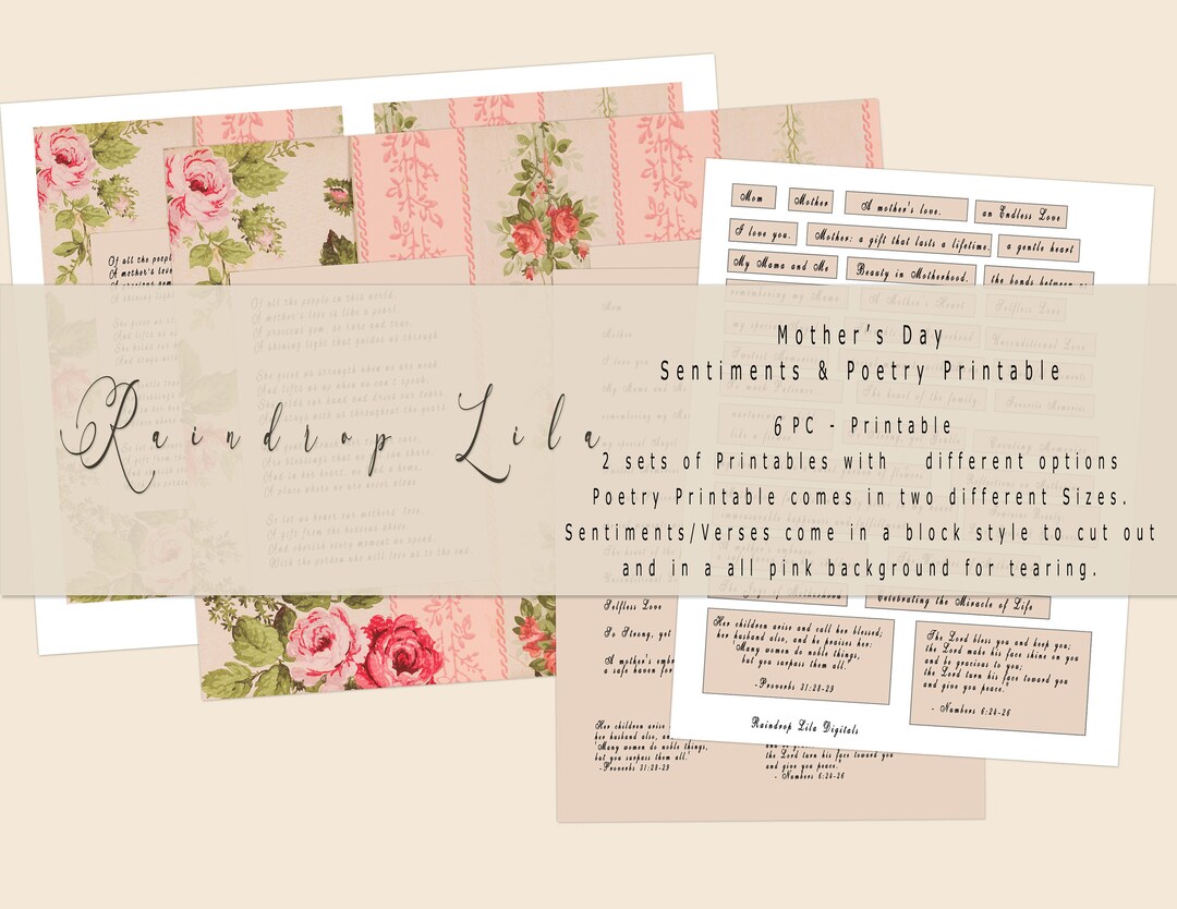 Mother's Day Sentiments and Poetry Printable - Felicity Collection ...