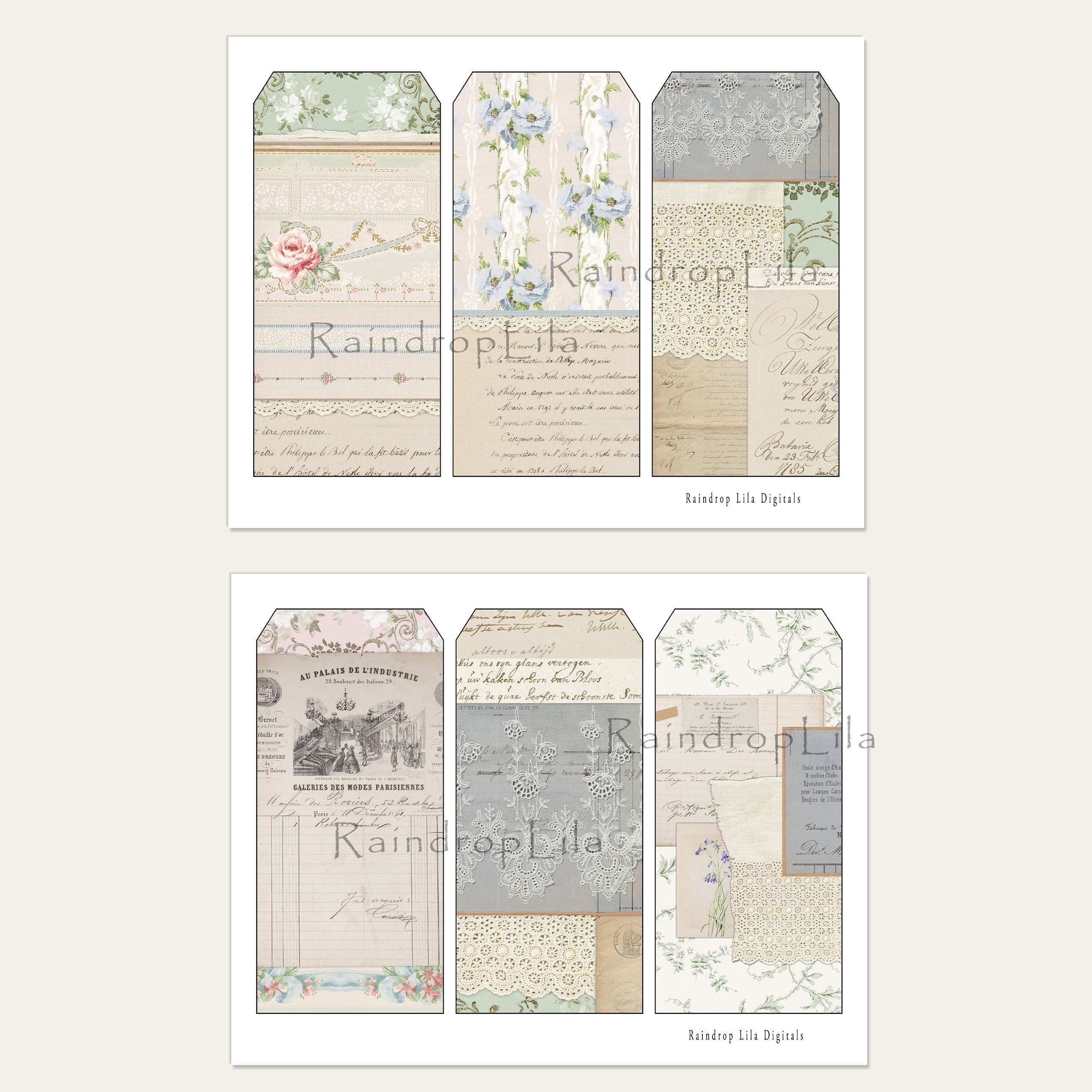 Floral Pastel Tags S26 Printable | Junk Journal Ephemera Kit | Vintage ...