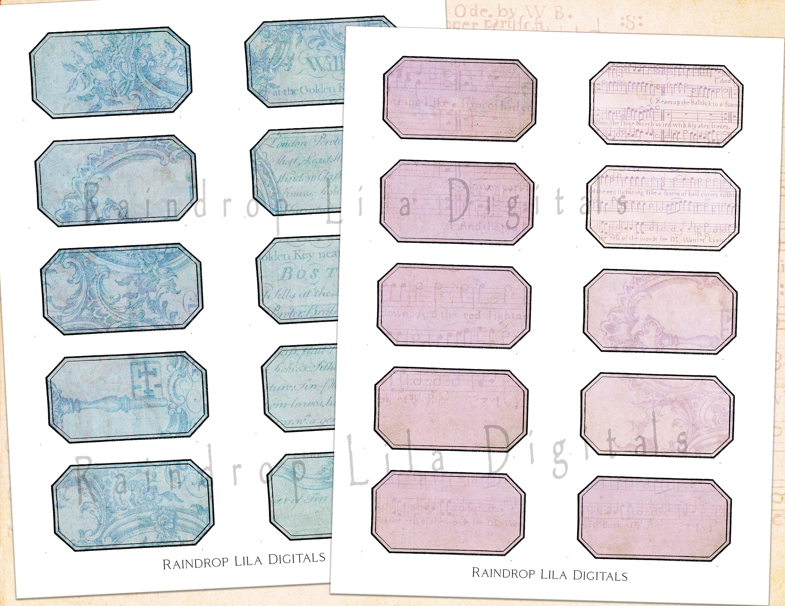 Dreamy Collection Pastel Labels for Journals and Collages | Etsy