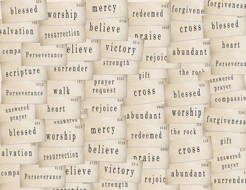 Faith -MINI- Flash Card Label Printable - Vintage Style - Raindrop Lila ...