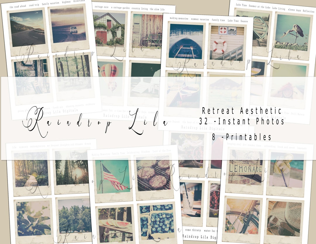 Retreat Aesthetic Instant Photos - Printable Photos - Sentiments ...