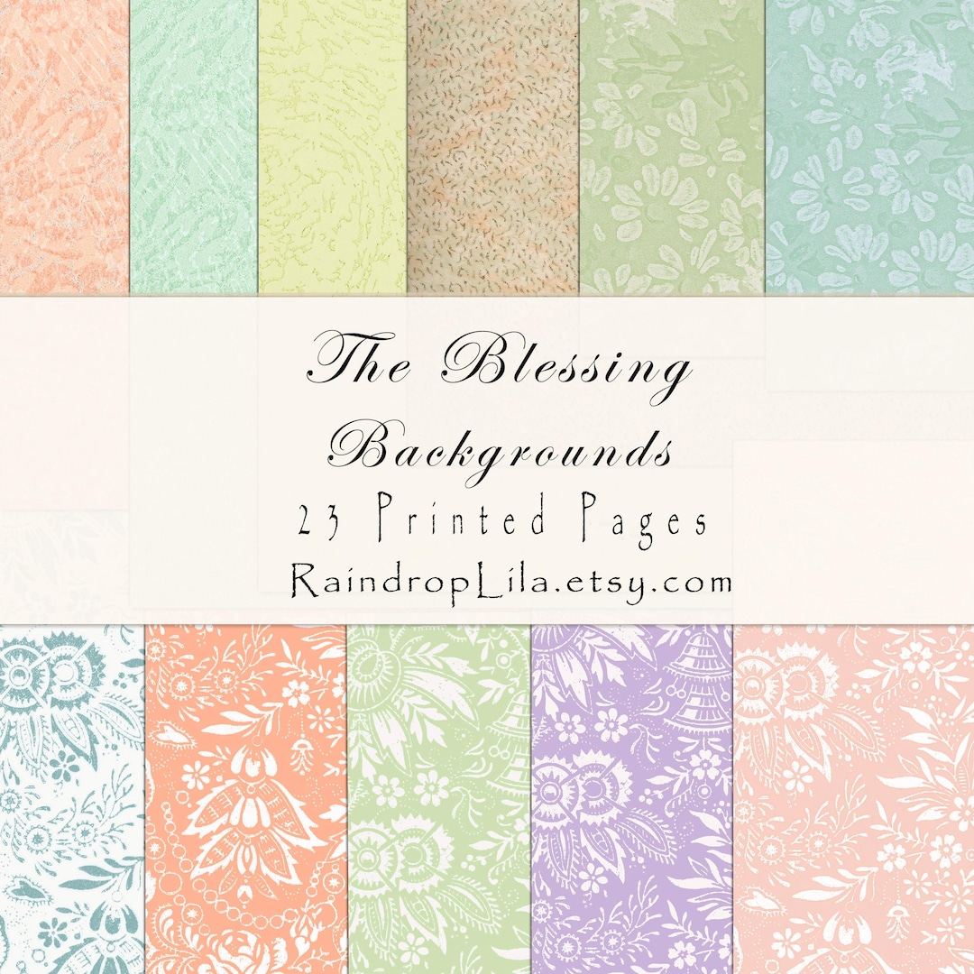 PRINTED Paper, the Blessing Backgrounds, 8.5x11, Raindrop Lila Junk ...