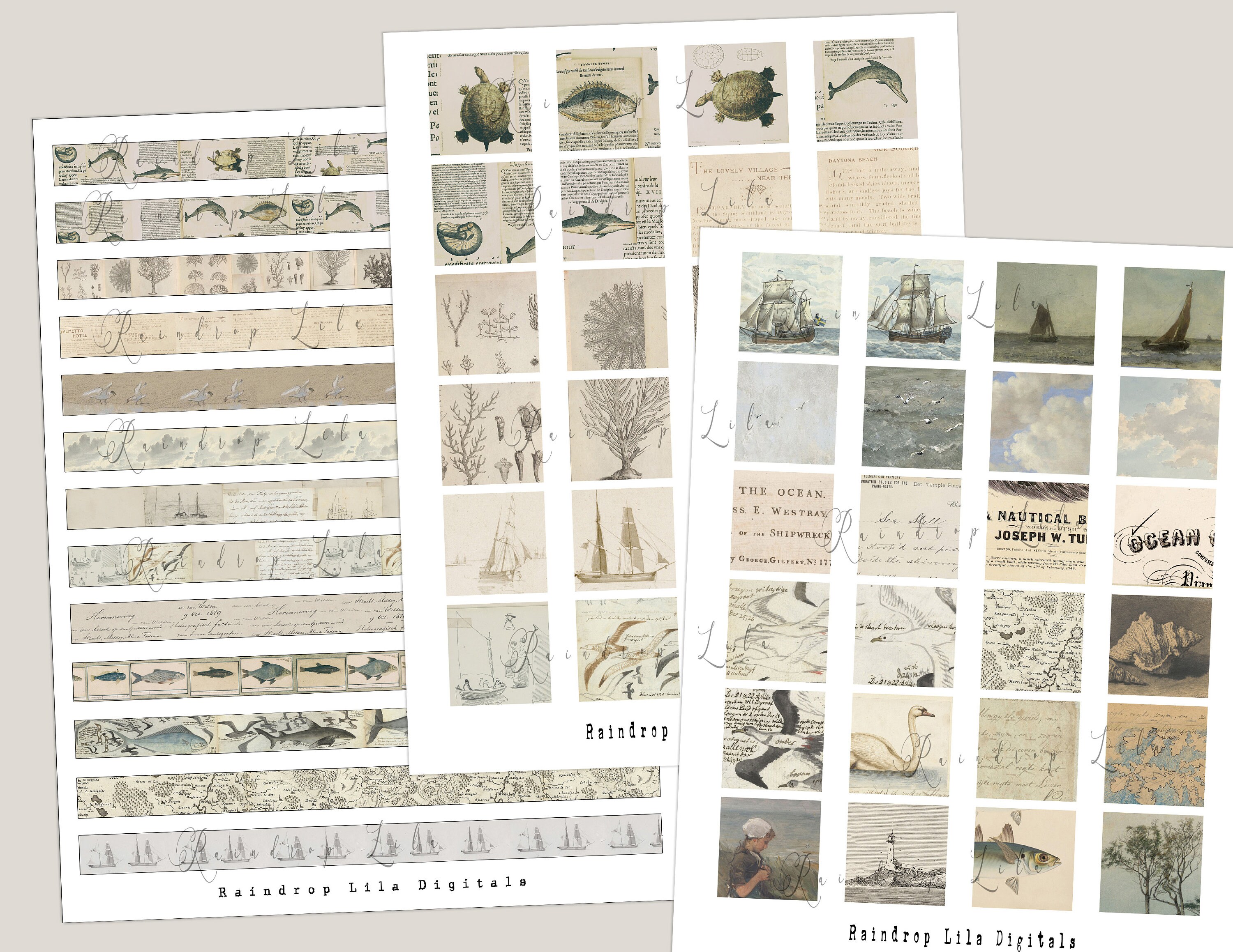 Seaside Nautical Ephemera 33 Pc Printable INSTANT DOWNLOAD - Etsy