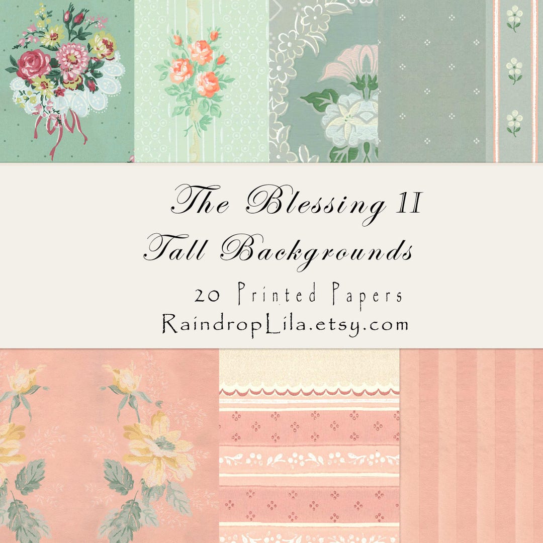 PRINTED Paper, the Blessing, Tall Background II, 8.5x11, Raindrop Lila ...