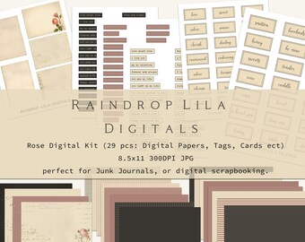 Kraft Digital Kit, Printable Papers, Envelopes, Tags, Journaling Cards ...
