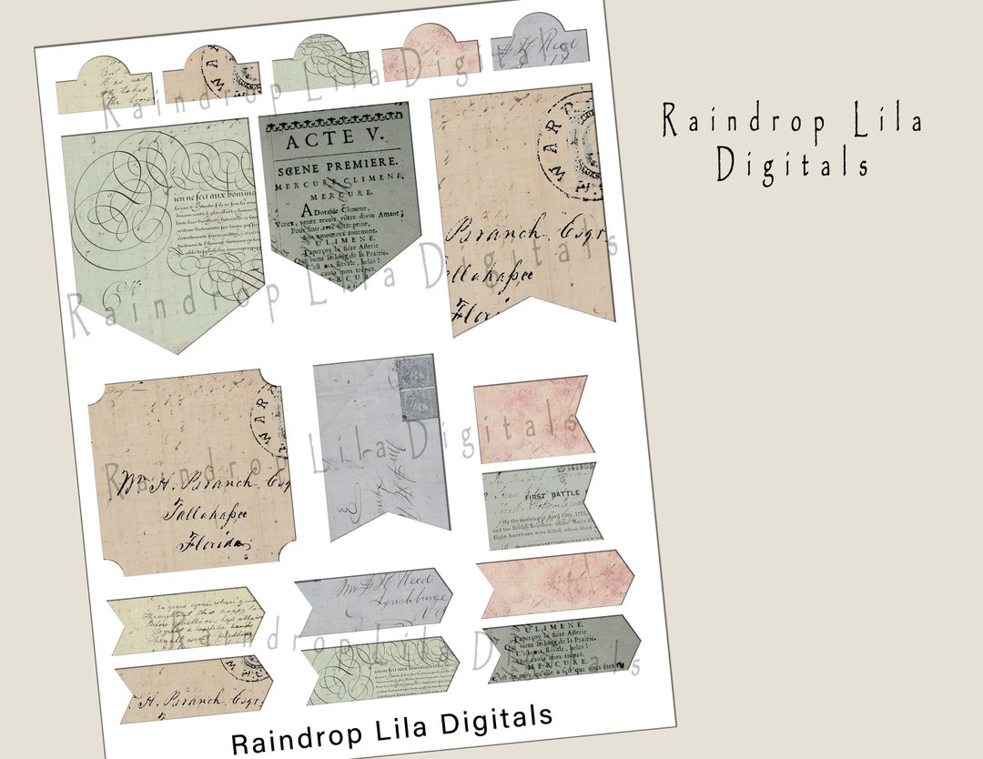 Spring Tags Flags and Elements Printable - Etsy