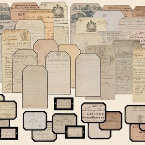 French Antique Tags & Pocket Printable - Documents N121 Printable ...