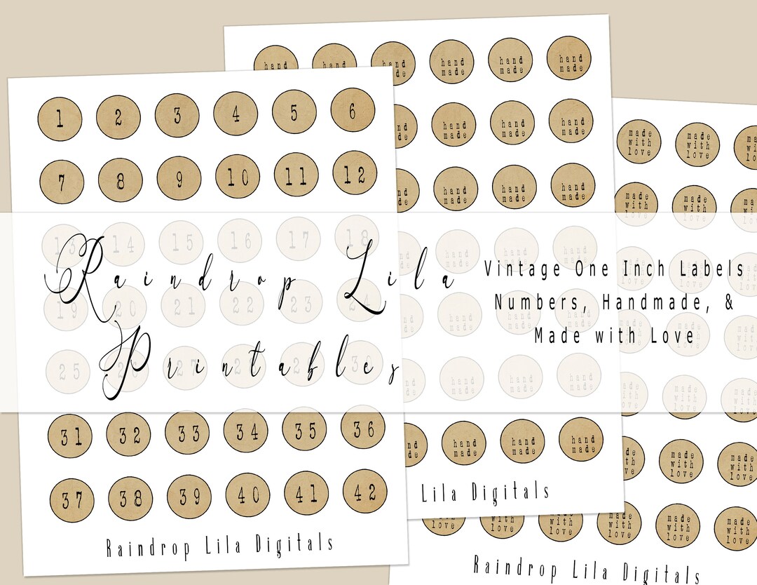 Circle Labels, 18 Pc Printable, INSTANT DOWNLOAD, Merchandise Labels ...