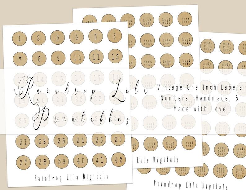 Circle Labels 18 Pc Printable INSTANT DOWNLOAD Merchandise - Etsy