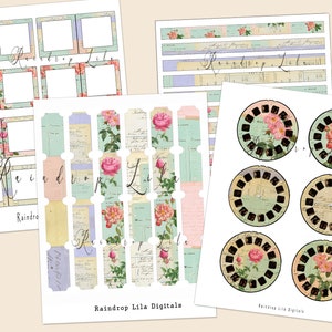Pastel Junk Journal Ephemera Printable - Flora Belle Add on - Raindrop ...