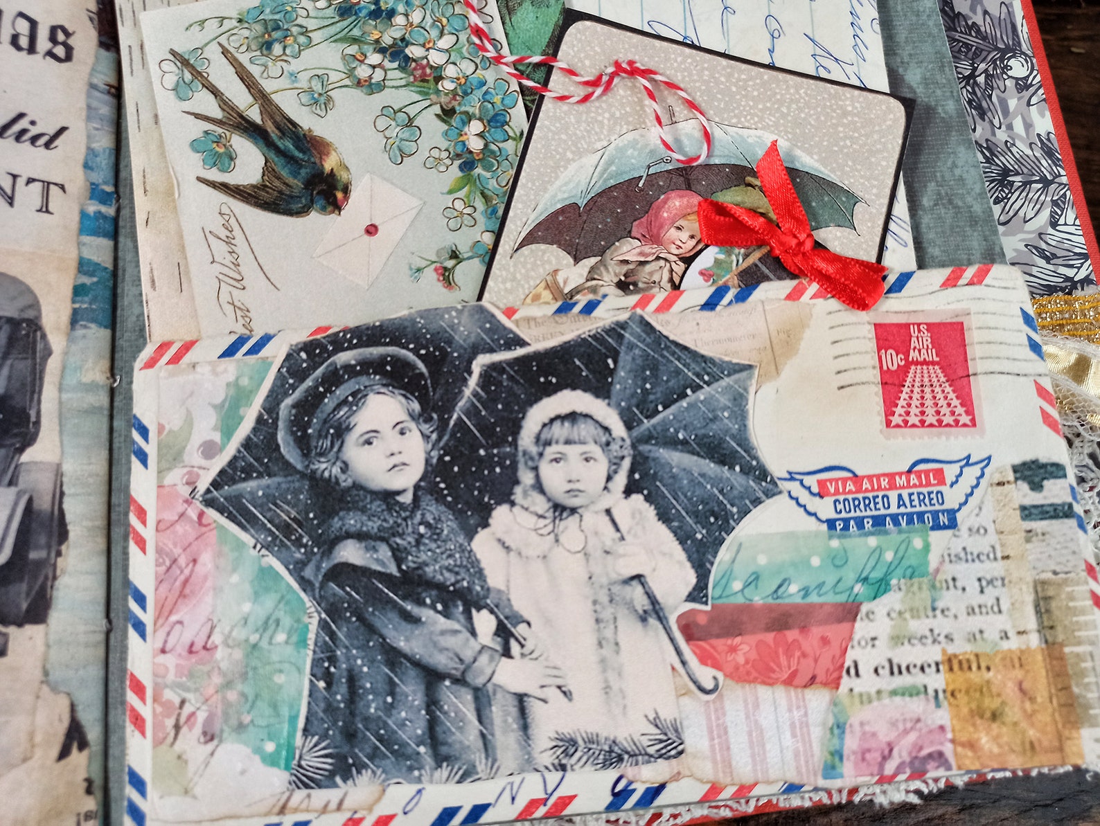 Vintage Christmas Digital Kit, Printable Paper, Tags, Ephemera - Etsy