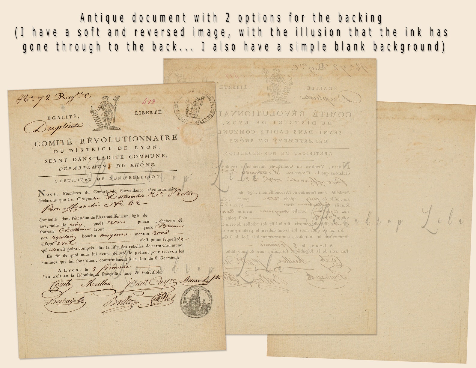 French and Antique Documents N121 Printable - Background Paper and ...