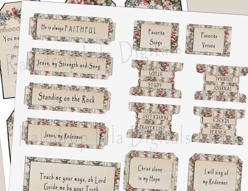 Scripture Verse Labels and Tags Printable Hannah Vintage - Etsy