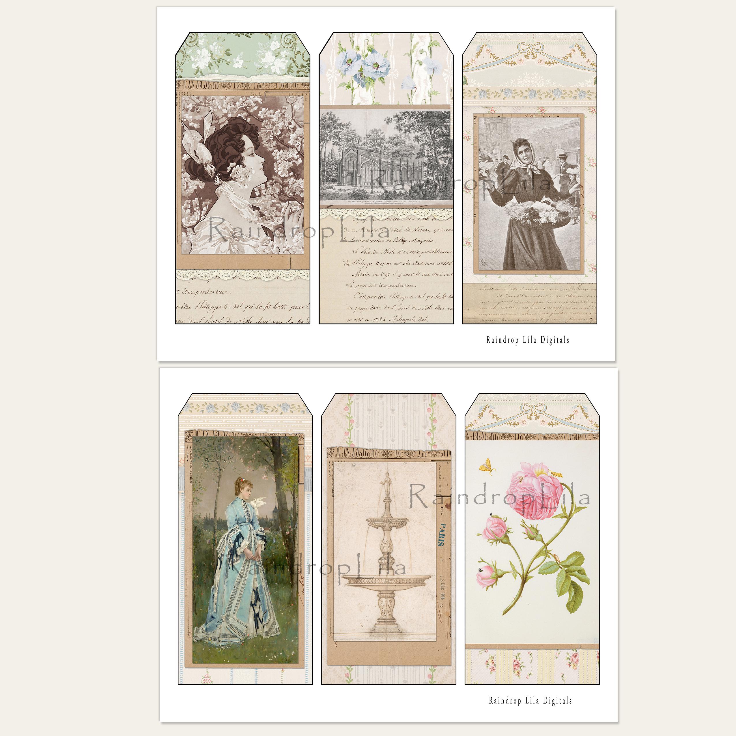 Floral Pastel Tags S26 Printable | Junk Journal Ephemera Kit | Vintage ...