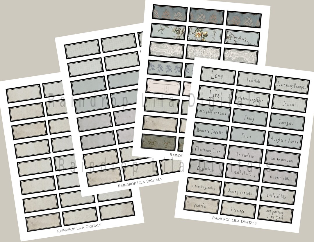 Camille Digital Printable Journaling Prompt Labels for Junk Journals - Etsy