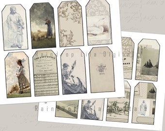 Rest Digital Collaged Art Labels for Junk Journal and | Etsy