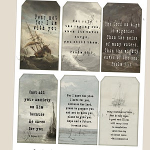Nautical Bible Verse Digital Journaling Cards and Tags, INSTANT ...