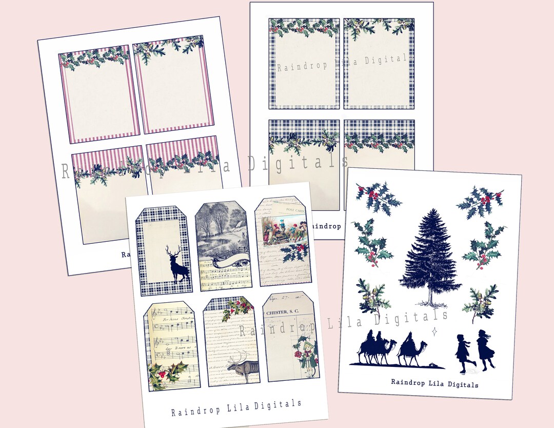 Pastel Winter Journaling Cards, Christmas Printable, Winter Junk ...