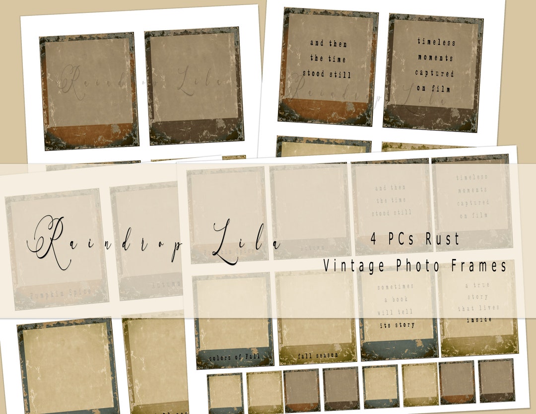 Rust Vintage Instant Photo Frames- AUTUMN FALL Printable Frames With ...