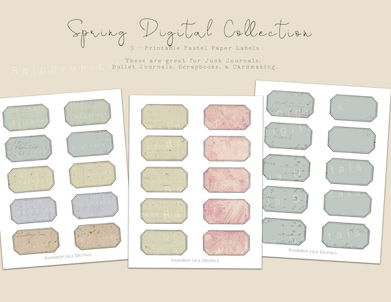 Pastel Label Printable - Etsy