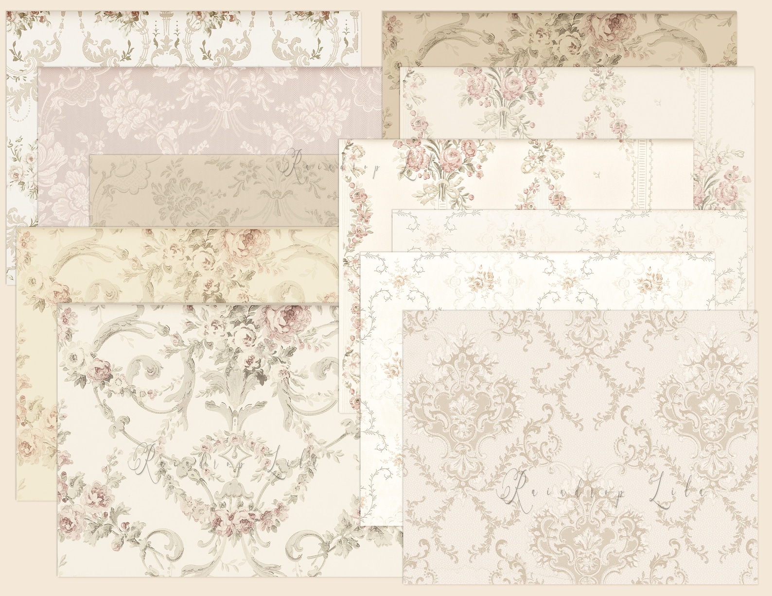 Pretty Neutral Wallpaper- INSTANT DOWNLOAD - Raindrop Lila Digital Kit ...