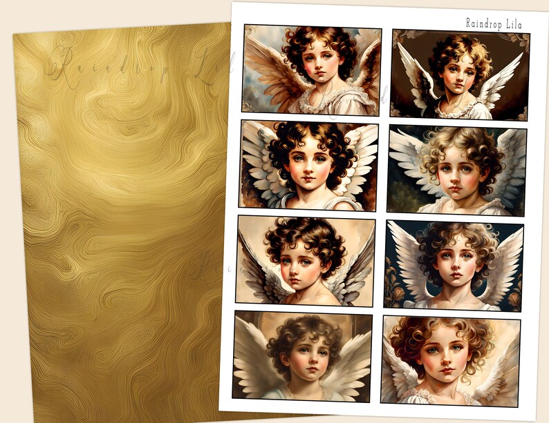 Angels Ephemera Printable- Tags, Labels, Journaling Cards, Old World ...