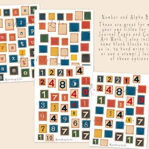 Retro Alpha Blocks and Numbers Printable - Alphabet - Collage Art- Junk ...
