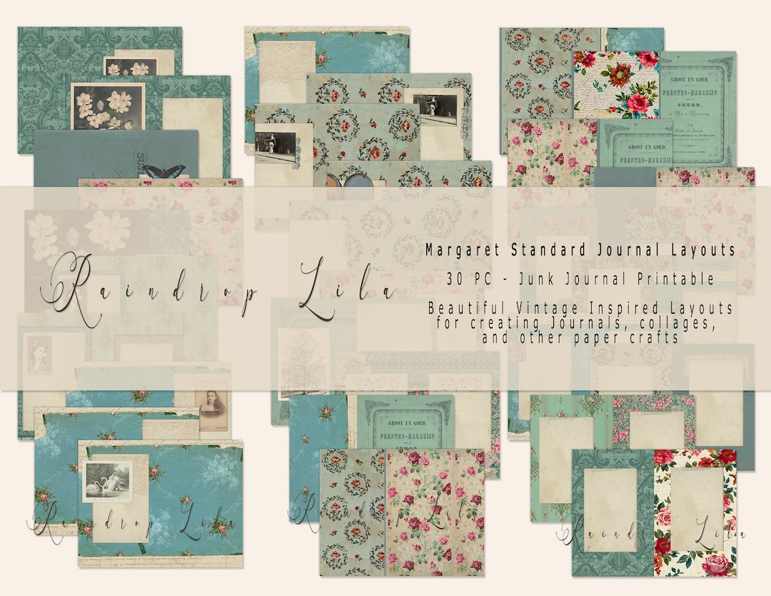 Margaret Standard Journal Layouts- INSTANT DOWNLOAD - Raindrop Lila ...