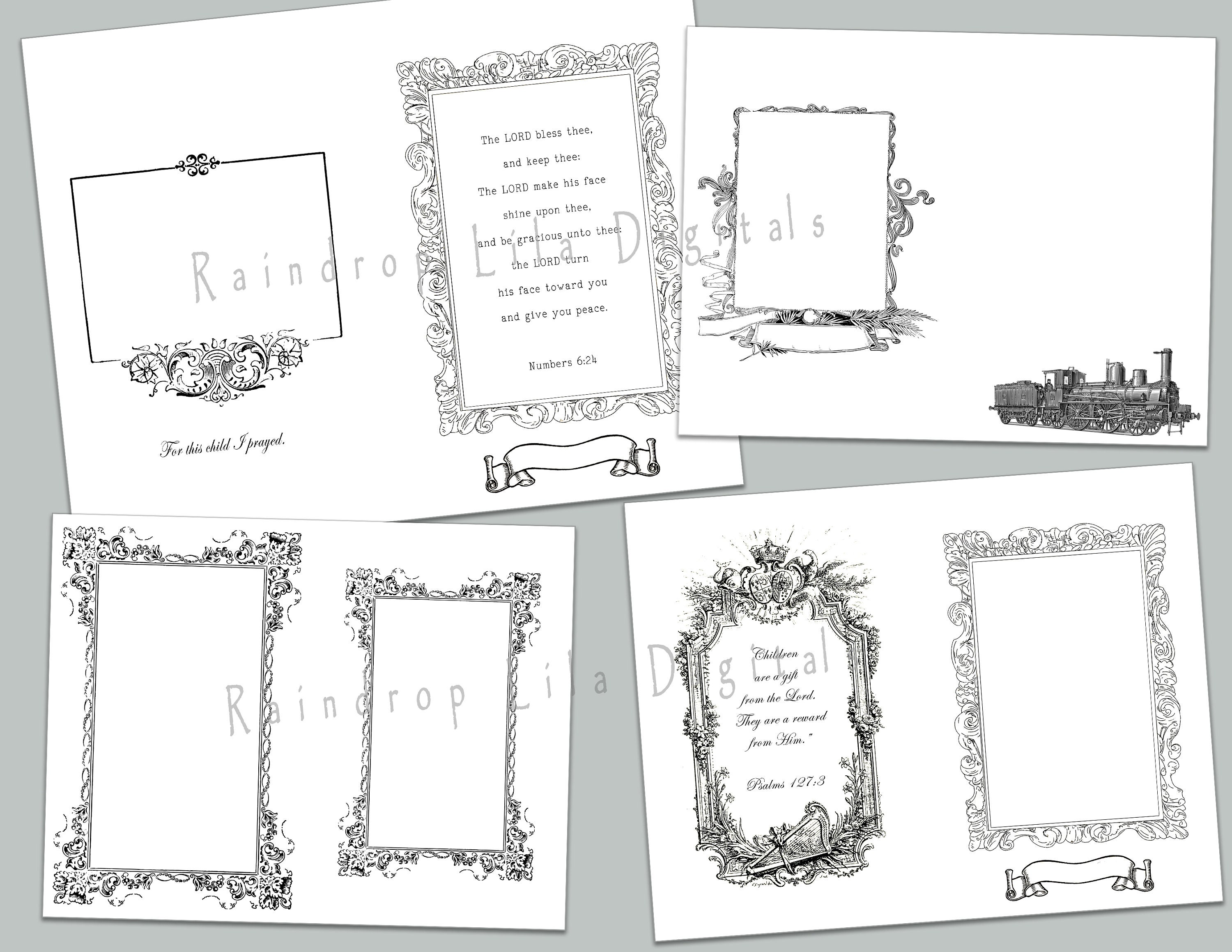 Grayscale Baby Junk Journal Digital Pages Printable - Etsy