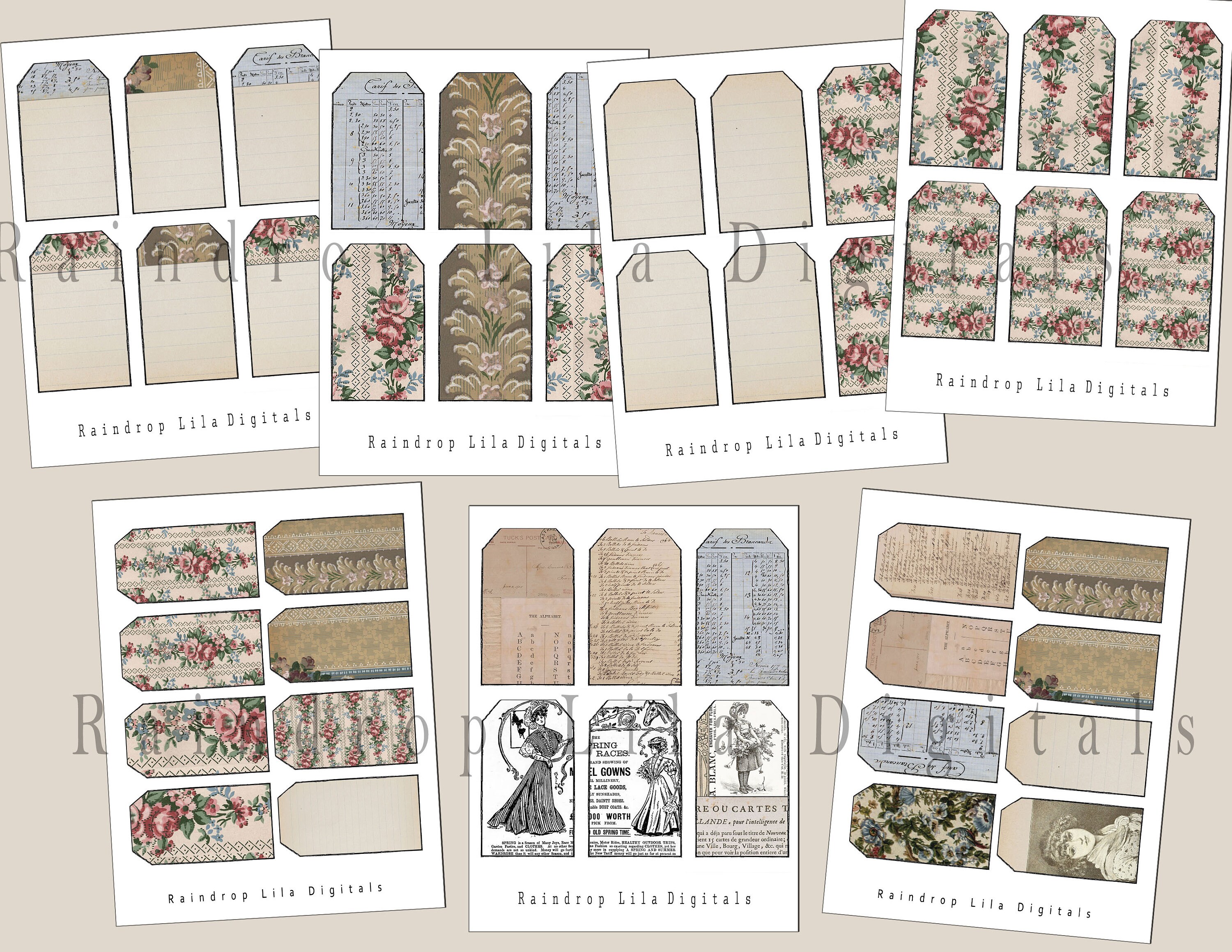 Hannah Vintage Collection of Tags Coin Envelopes and Notecards Junk ...