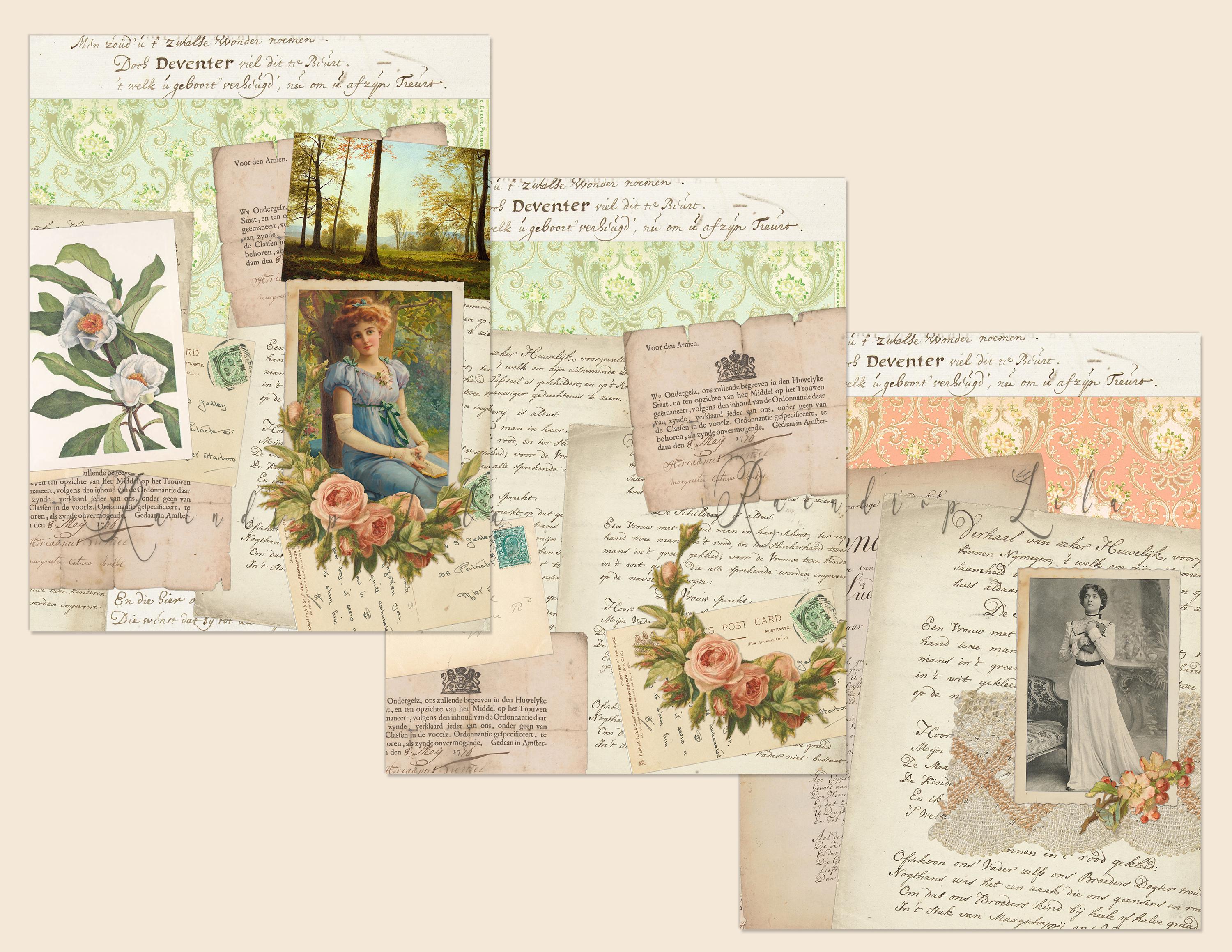 The Blessing Layouts, Vintage and Antique Printable, TALL Junk Journal ...