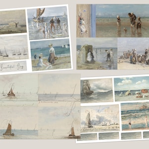 Seaside Memories Ephemera Kit, ART DIGITALS, 10 Pc Printable Junk ...