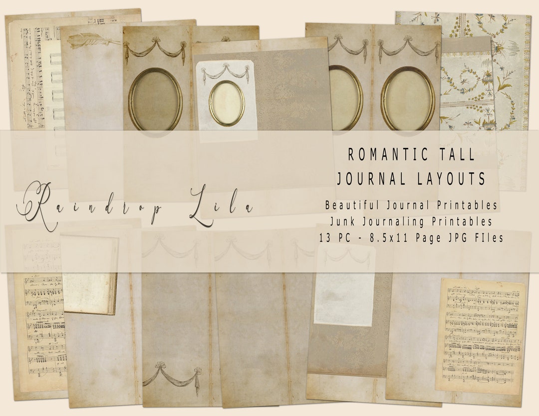 Romantic Tall Journal Layouts Printable - Patterned Christmas Paper ...
