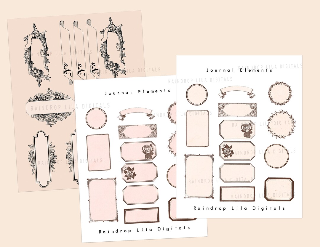 Peachy Pink Labels PRINTABLE Digital - Etsy