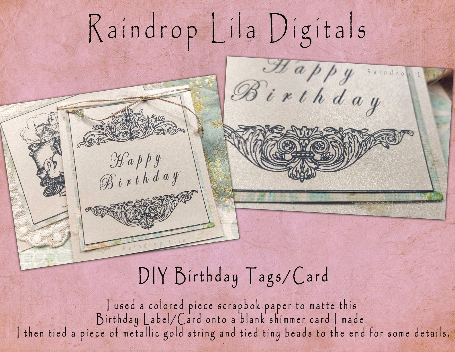 DIY Birthday Card Tag Printable Junk Journal - Etsy