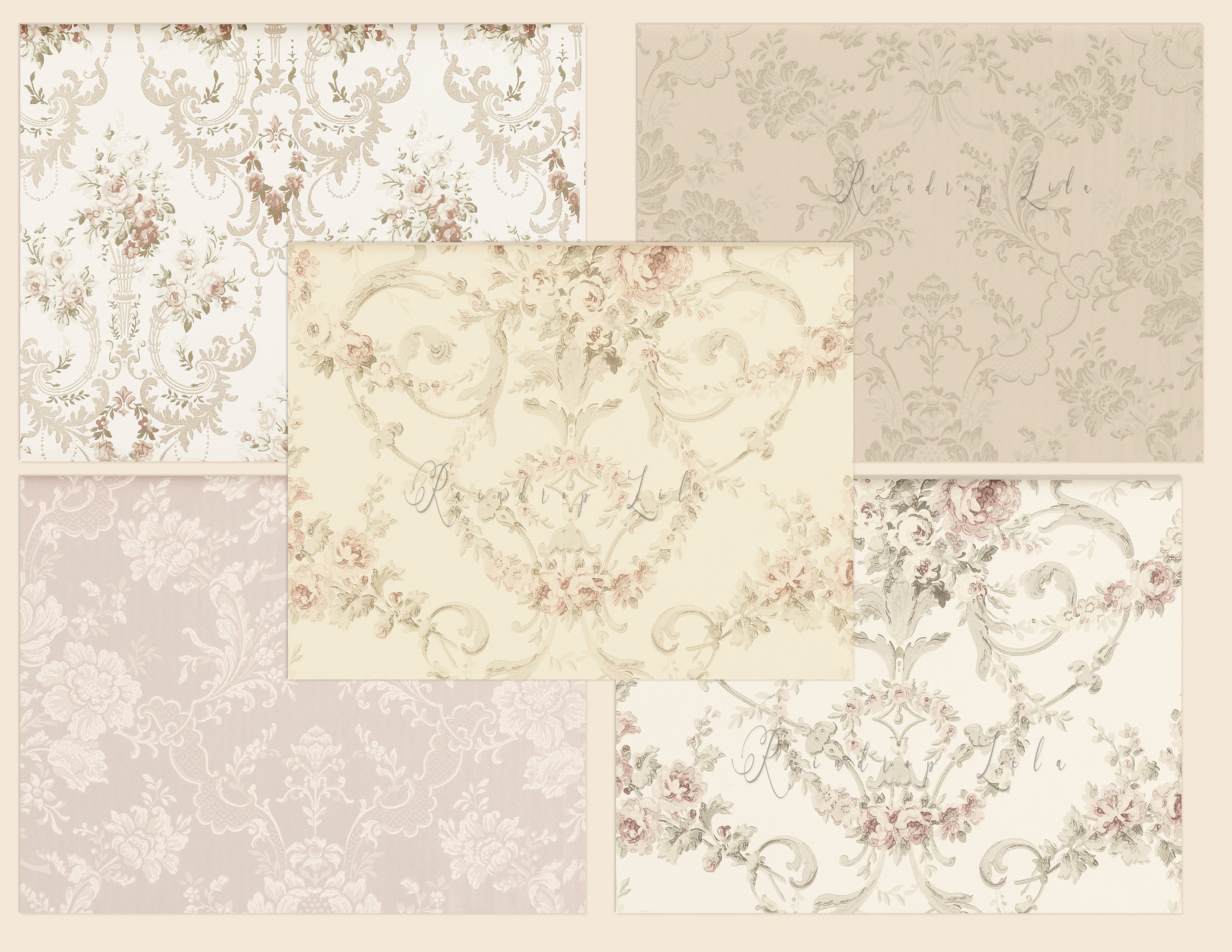 Pretty Neutral Wallpaper- INSTANT DOWNLOAD - Raindrop Lila Digital Kit ...