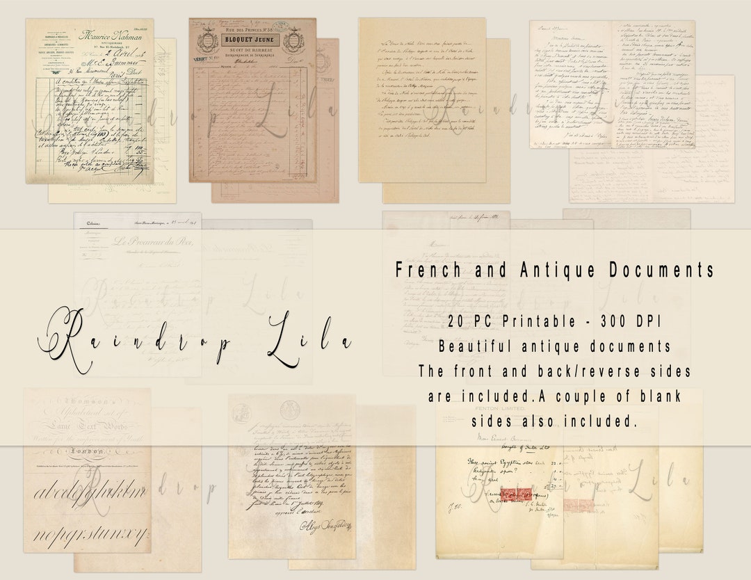Antique & French Document Paper Printable - Background Paper and ...