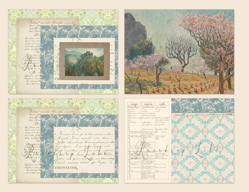 The Blessing Layouts, Vintage and Antique Printable, Standard Junk ...