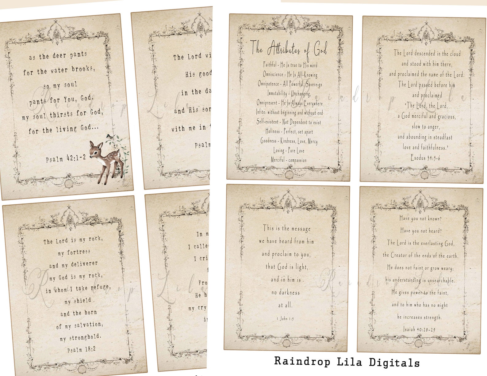 Bible Verse Journal Kit 0611 Printable - Attributes of God - Blessings ...