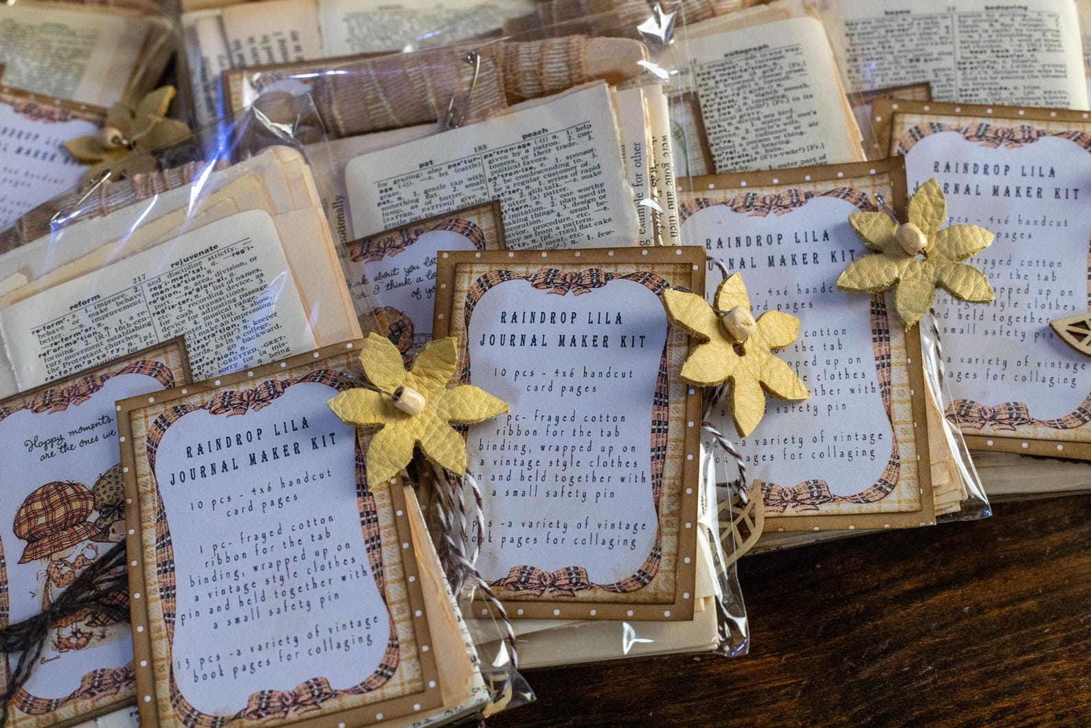 Tab Binding Junk Journal Maker Kit, Mini Journal DIY KIT, Raindrop Lila ...