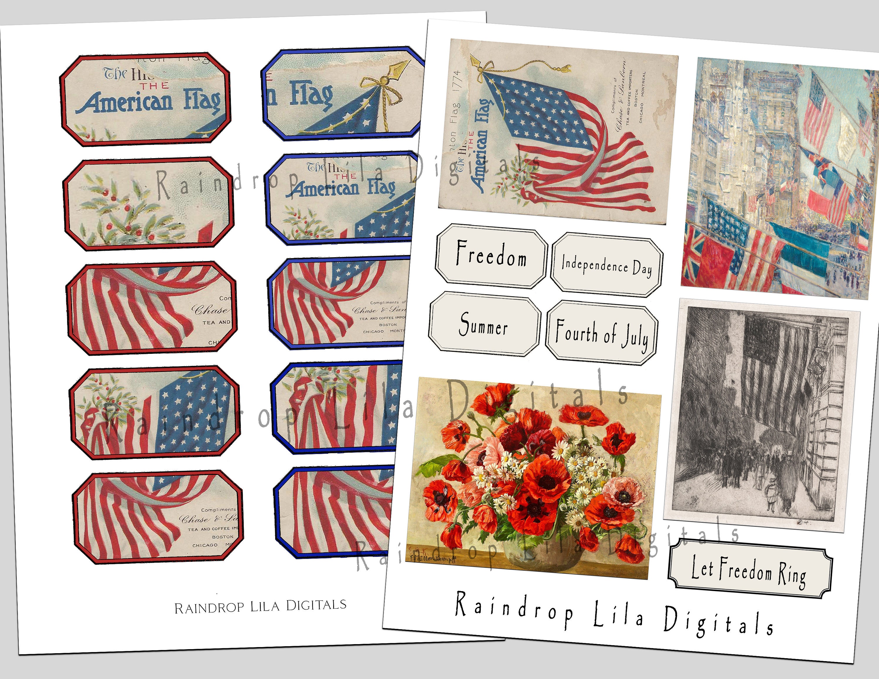 Freedom Collection Patriotic Printable Labels and Tags Kit for Junk ...